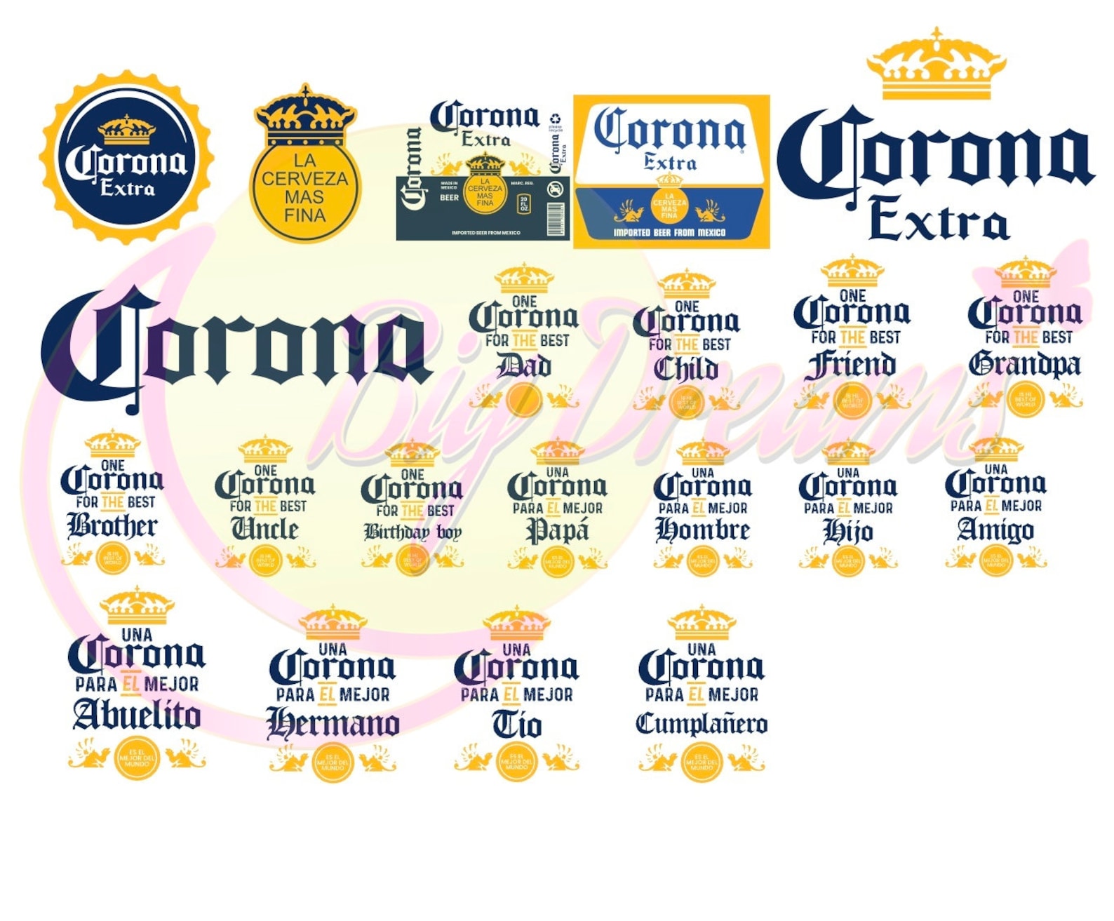 Corona Extra SVG Bundle, Corona Svg Png Dxf Cricut File, Sticker ...