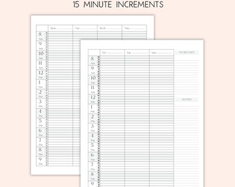 2024 Appointment Book Printable Appointment Tracker 15 Minute Intervals ...