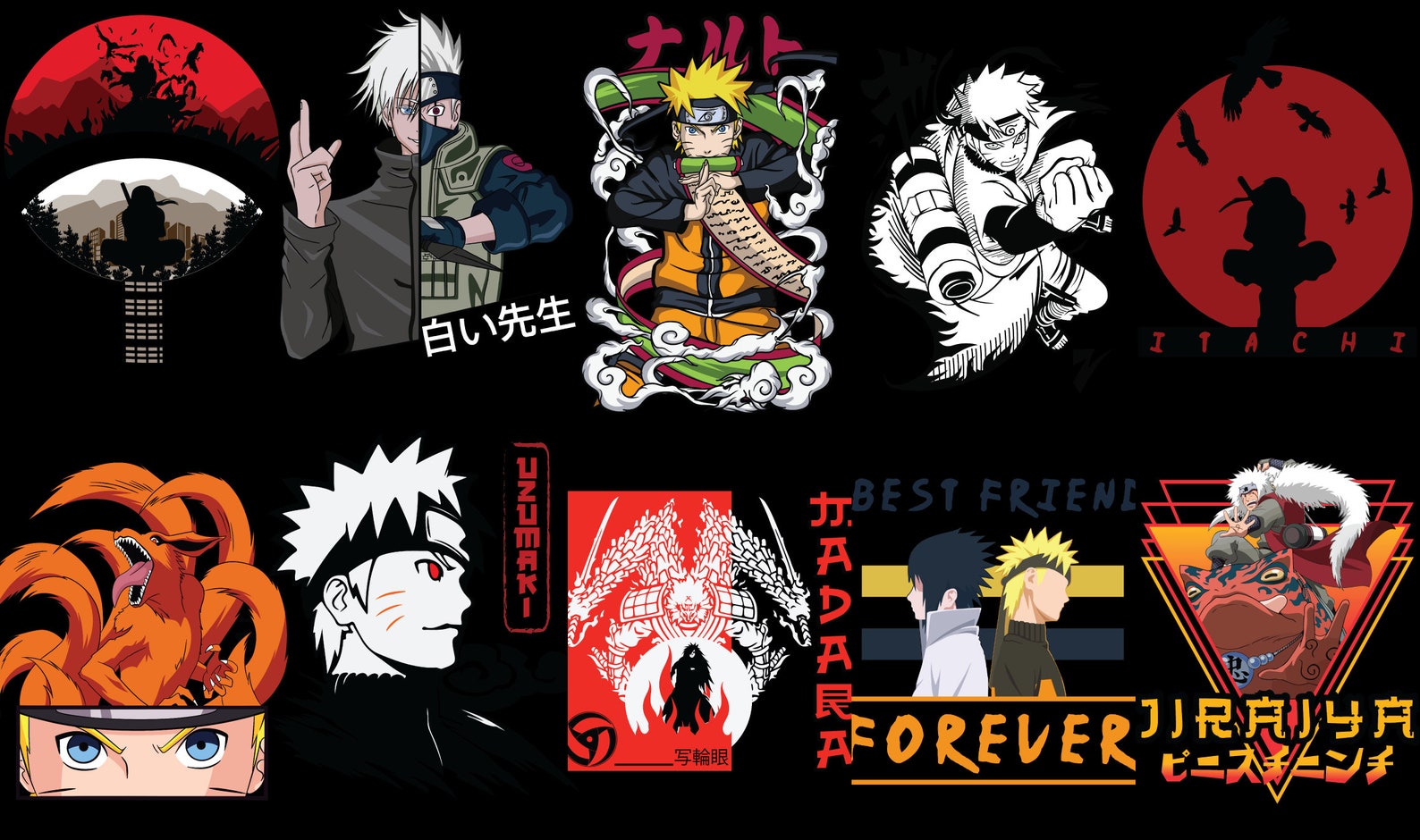 10 Japanese Anime Designs Bundle 6 Digital Clipart Png Svg - Etsy