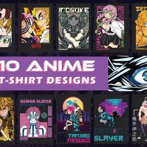10 Japanese Anime Designs Bundle 4 Digital Clipart, Png, Svg, Ai, Eps ...