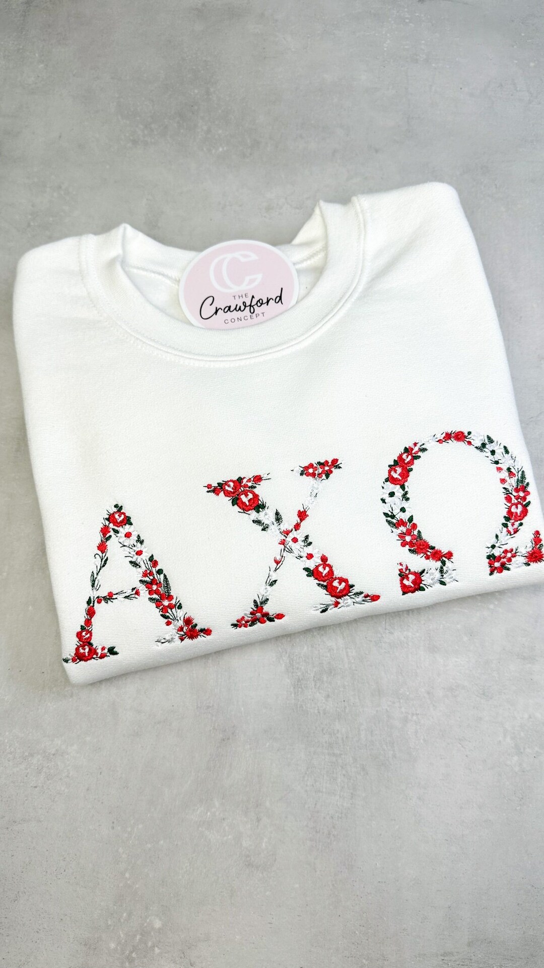 CUSTOMIZABLE Greek Letter Floral Embroidered Sweatshirt | Sorority ...
