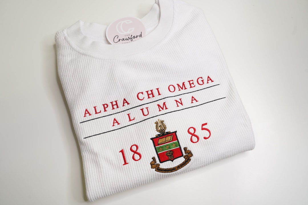 CUSTOMIZABLE Embroidered Sorority Crest Alumni Corded Crewneck ...