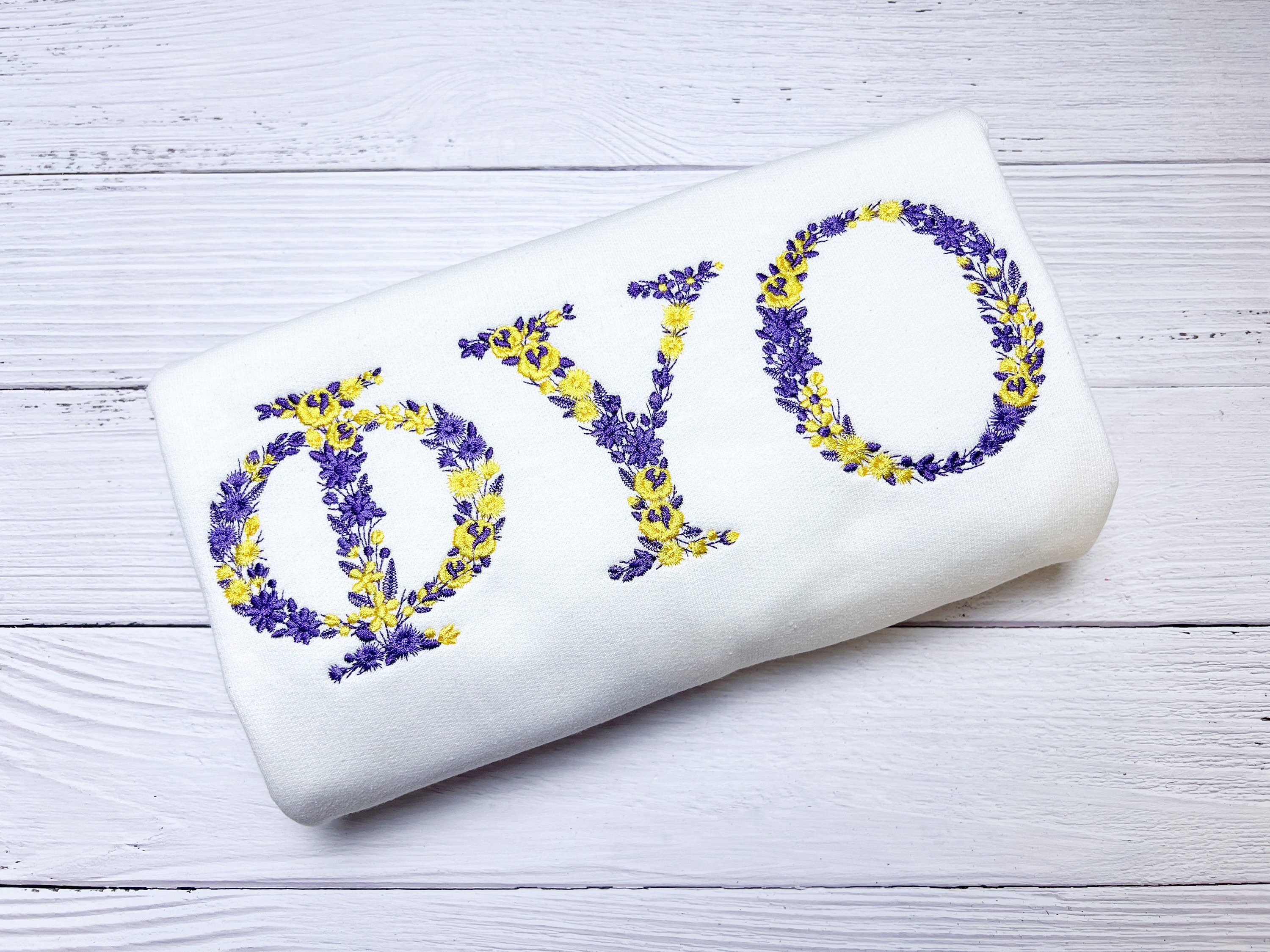 CUSTOMIZABLE Greek Letter Floral Embroidered Sweatshirt | Sorority ...