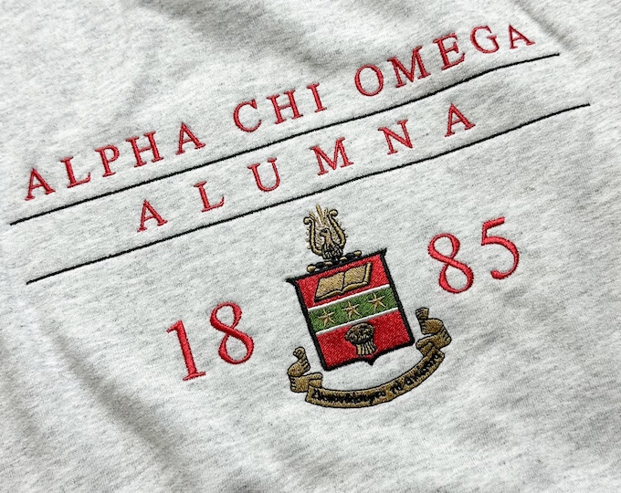 CUSTOMIZABLE Embroidered Sorority Crest Alumni Crewneck and Hoodie ...