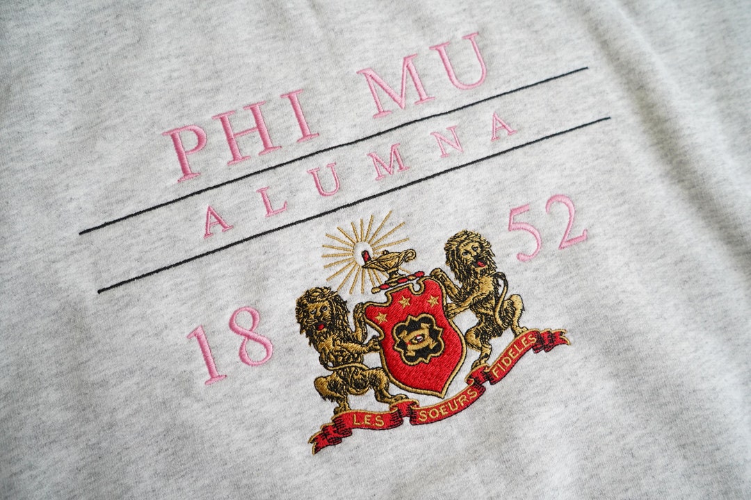 CUSTOMIZABLE Embroidered Sorority Crest Alumni Crewneck and Hoodie ...