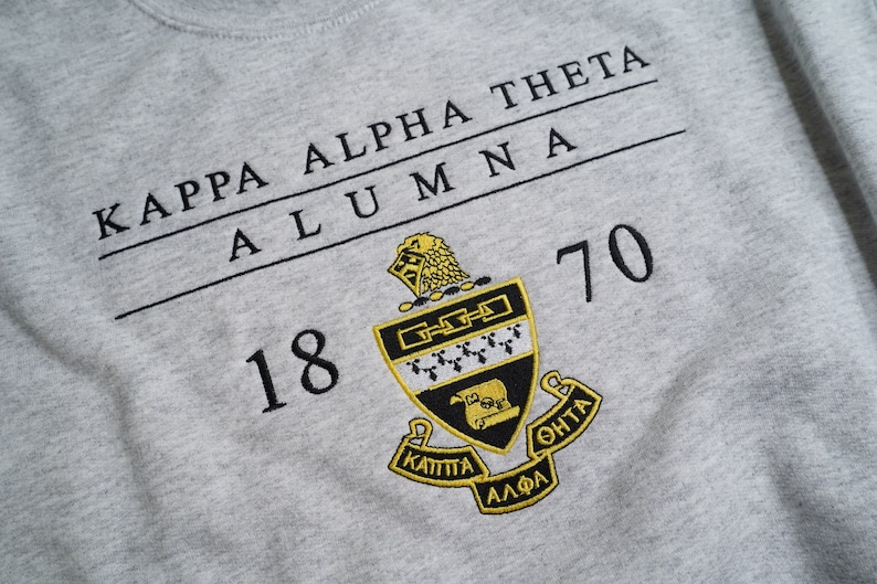 CUSTOMIZABLE Embroidered Sorority Crest Alumni Crewneck and Hoodie ...