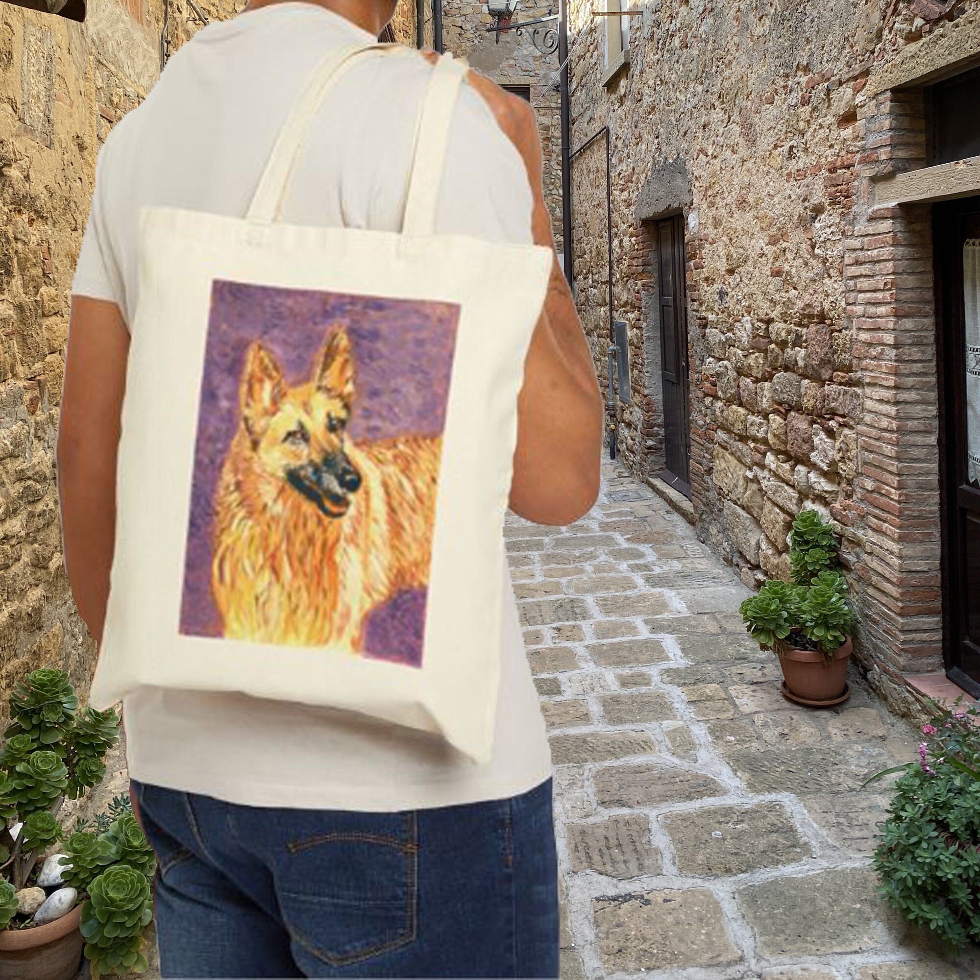 German Shepherd Canvas Tote Bag Shepherd Owner Bag for - Etsy