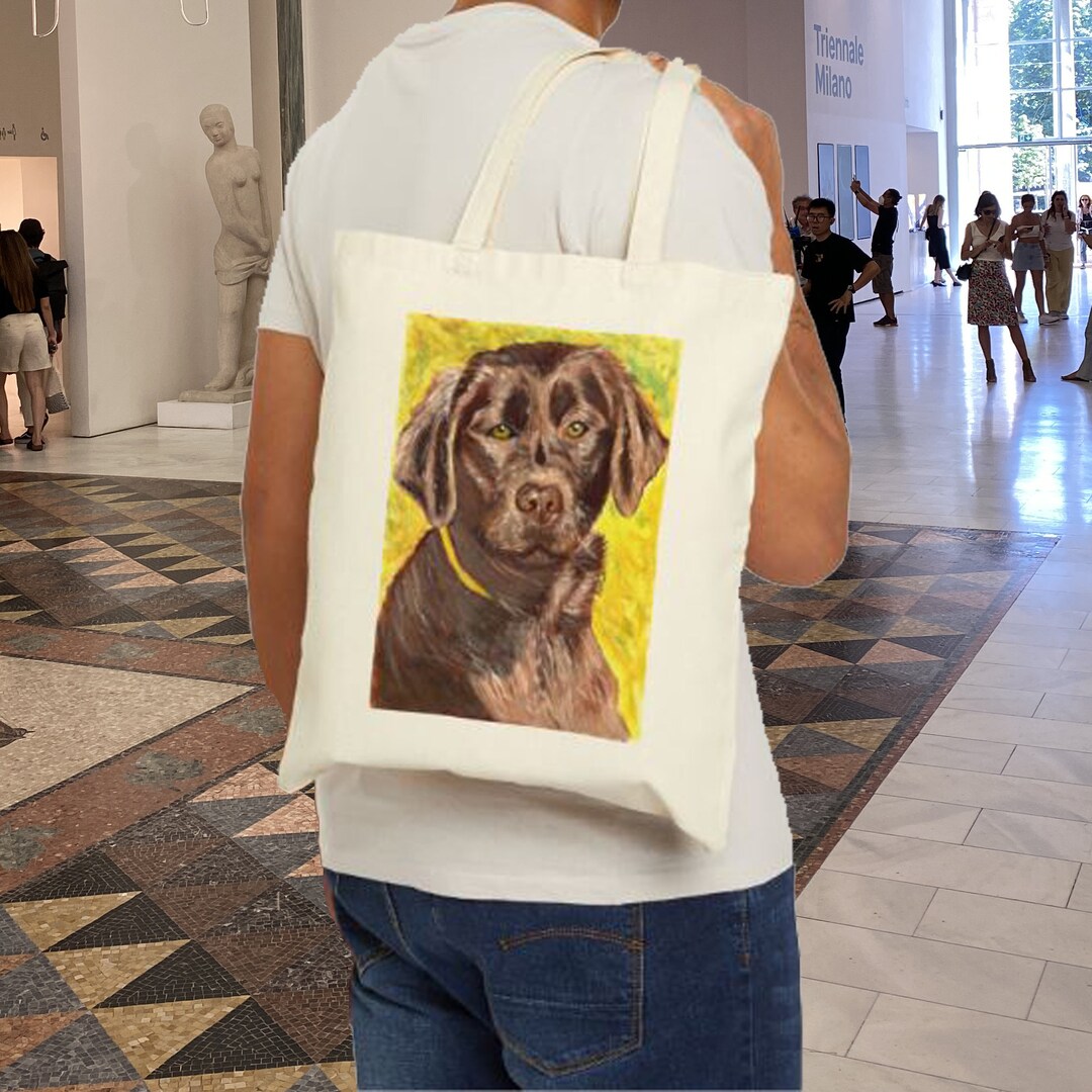 Chocolate Labrador Canvas Tote Bag Labrador Owner Bag for Lab Lover ...