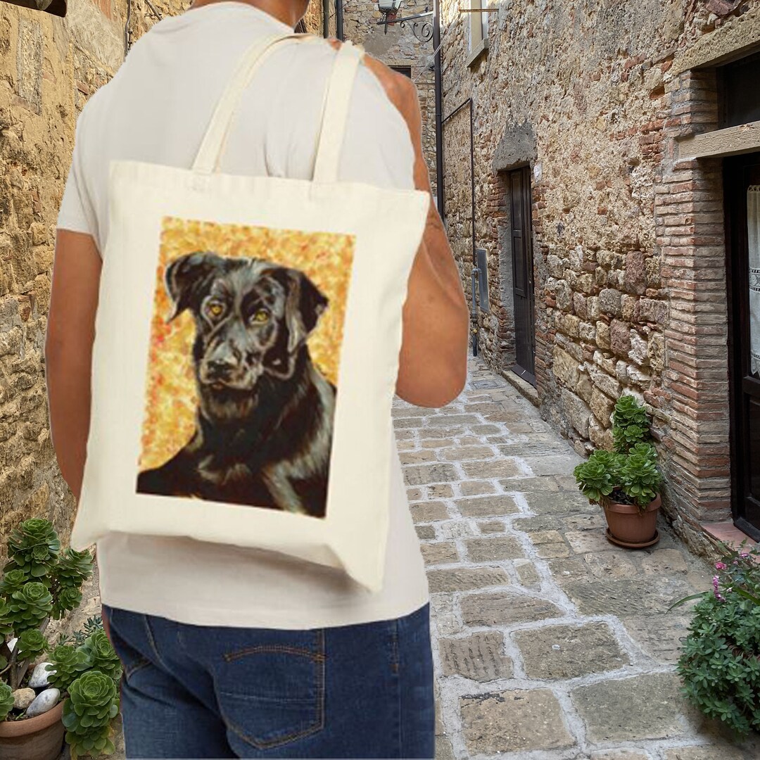 Black Labrador Canvas Tote Bag Labrador Owner Bag for Lab Lover Tote ...