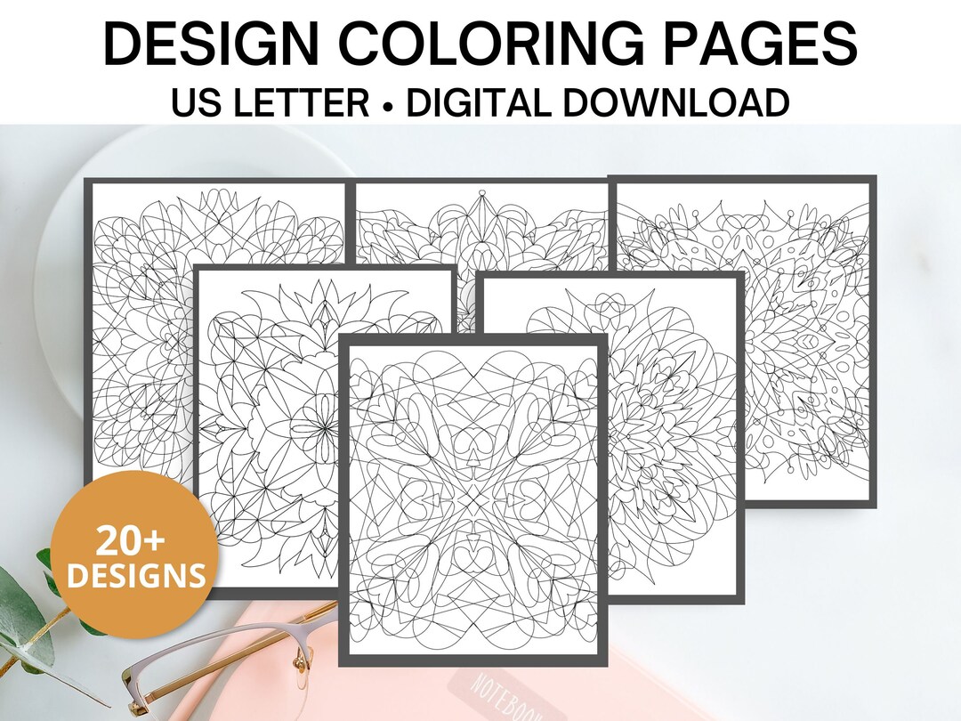 Design Coloring Pages for Adults Printable PDF - Etsy