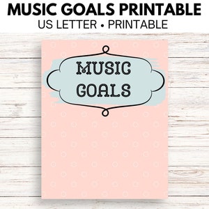Music Goal Setting Worksheet Printable PDF - Etsy