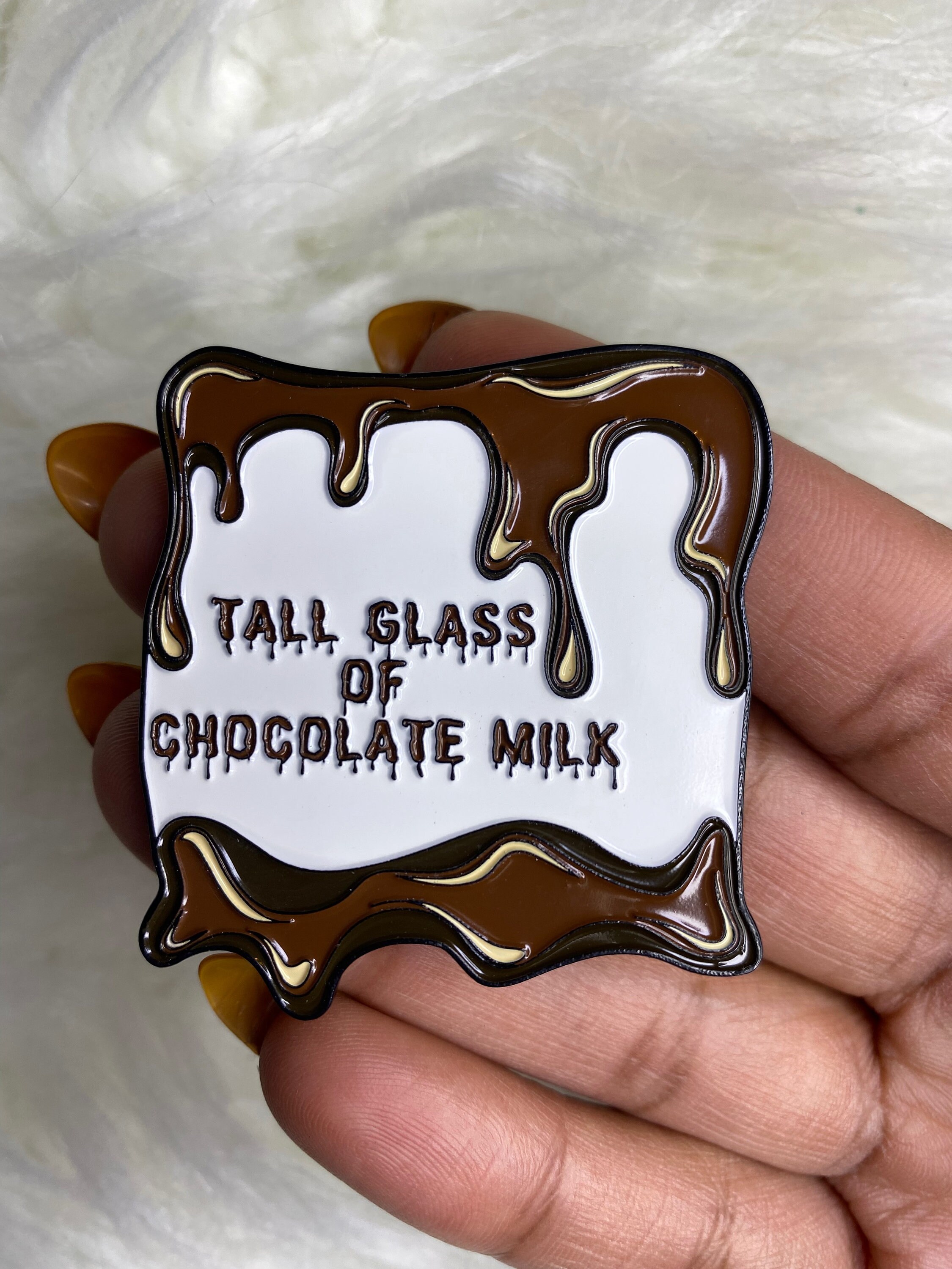 Tall Glass of Chocolate Milk Enamel Pin | Lapel Pin | Black Women ...