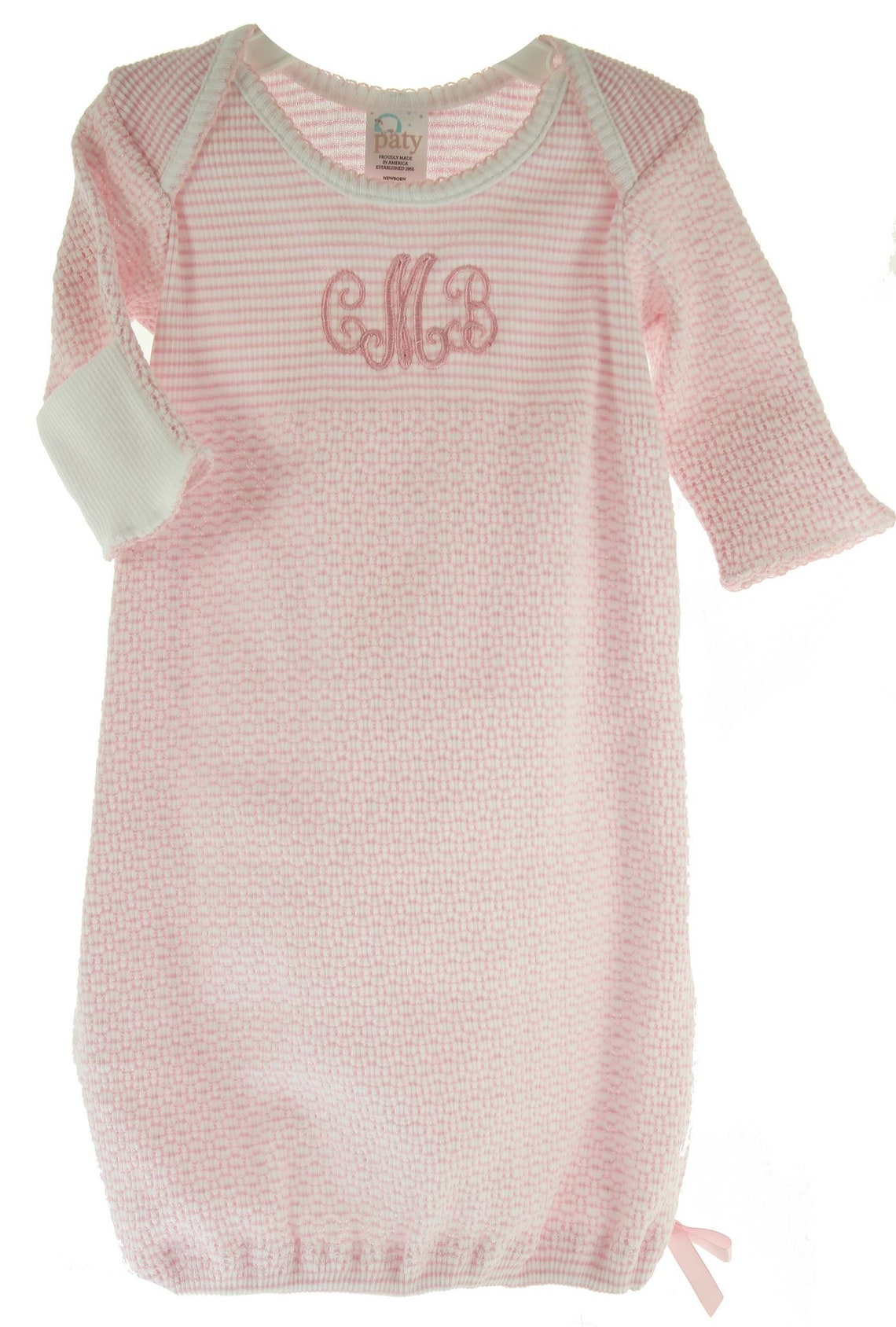 Baby Girl Monogram Gown, Personalized Take Home Gown, Pink Coming Home ...
