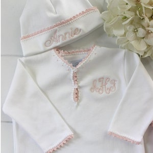 Heirloom Baby Girl Boy Coming Home Gown Pima Cotton Crochet Trim ...