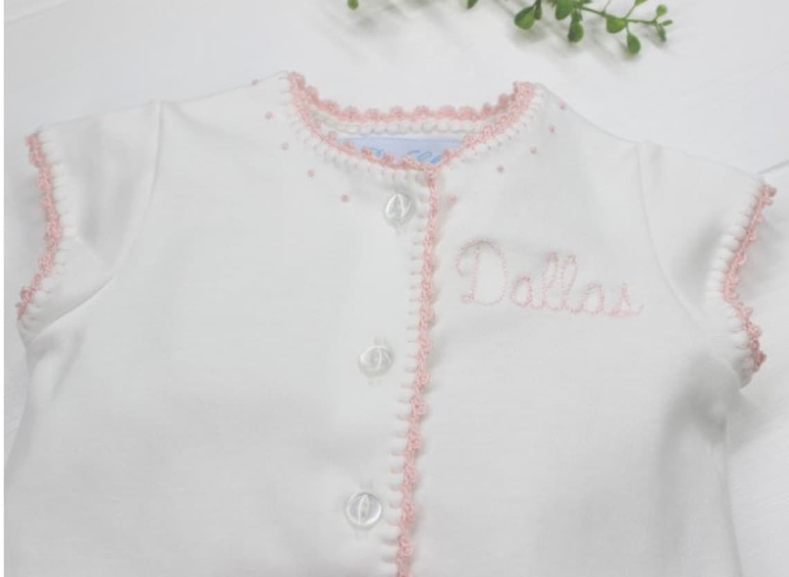 Pixie Lily Girls Diaper Set Monogrammed Baby Girls Outfit, Pima Cotton ...