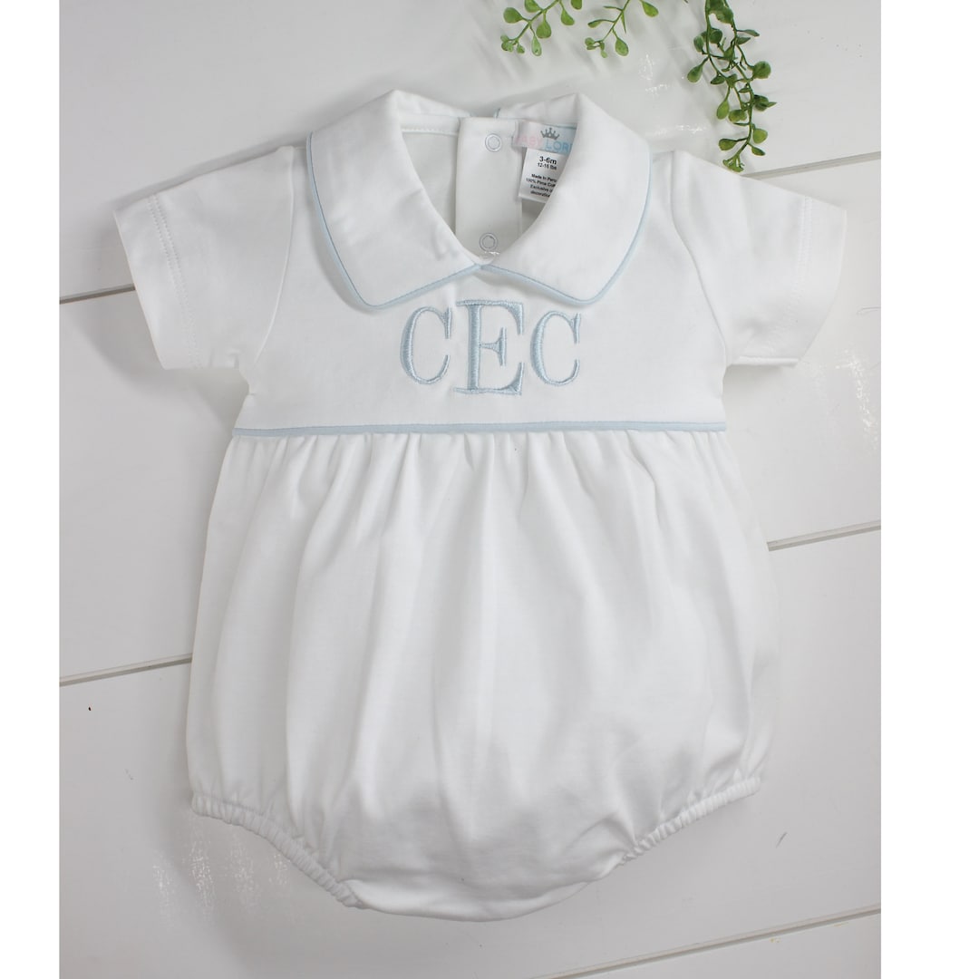Newborn White Romper Baby Boy, Infant Bubble Romper Customized, Baby ...