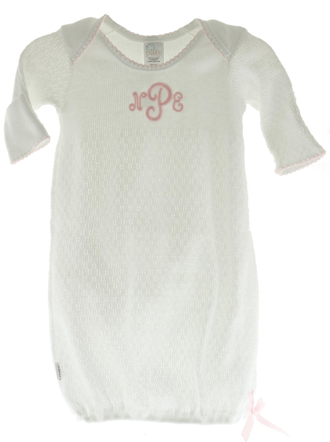 Baby Monogrammed Gown, Girls Personalized Take Home Gown, Pink Coming ...
