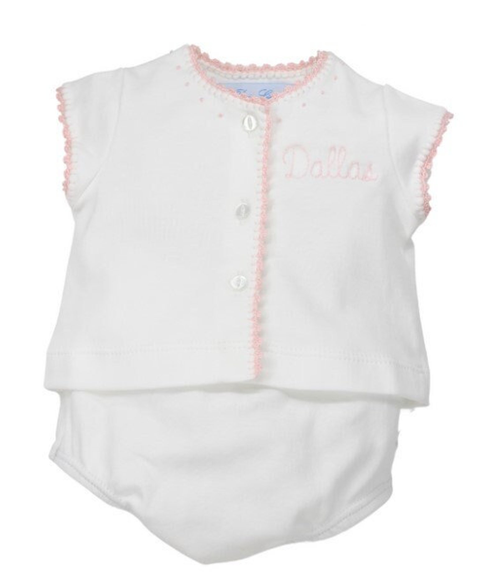 Pixie Lily Girls Diaper Set Monogrammed Baby Girls Outfit, Pima Cotton ...