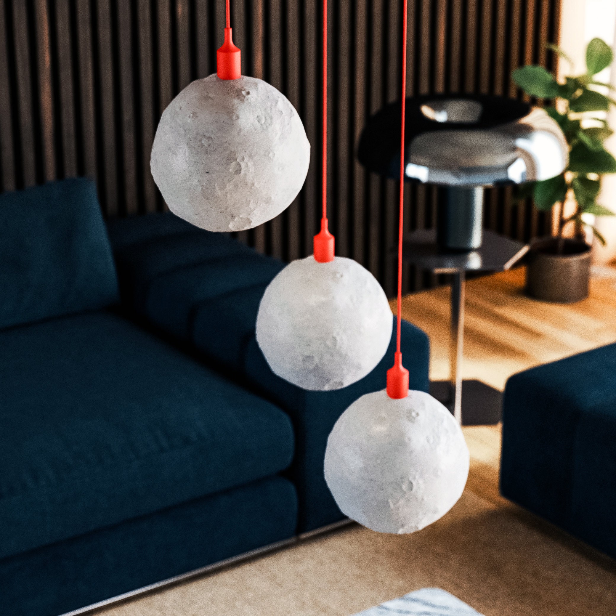 Handmade Concrete Moon Pendant Light - Whimsical Home Decor - Etsy