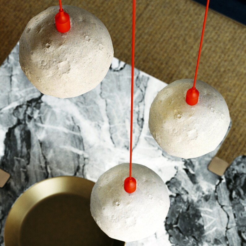 Handmade Concrete Moon Pendant Light - Whimsical Home Decor - Etsy