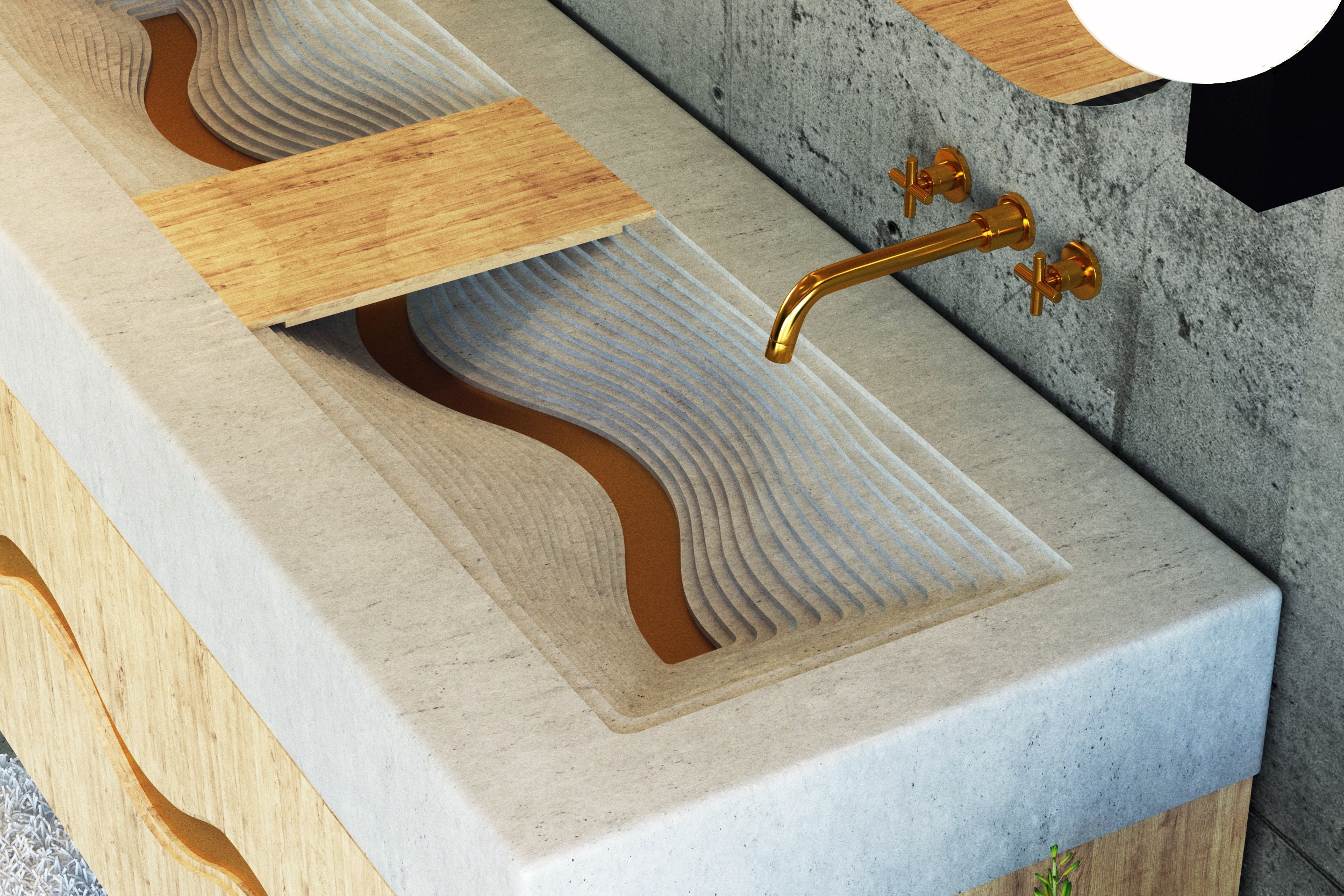 Swirling Concrete River Vessel Sink: A Natural Beauty for Your Modern ...