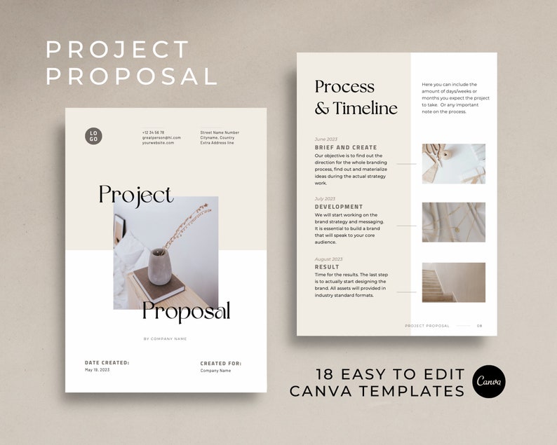 Project Proposal Template, Canva Template, Client Project Proposal ...