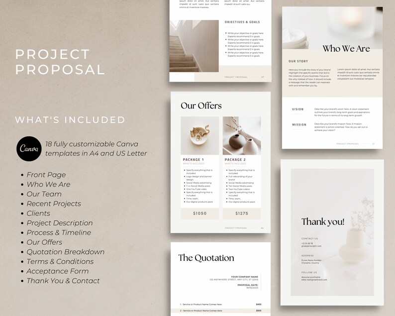 Project Proposal Template, Canva Template, Client Project Proposal ...