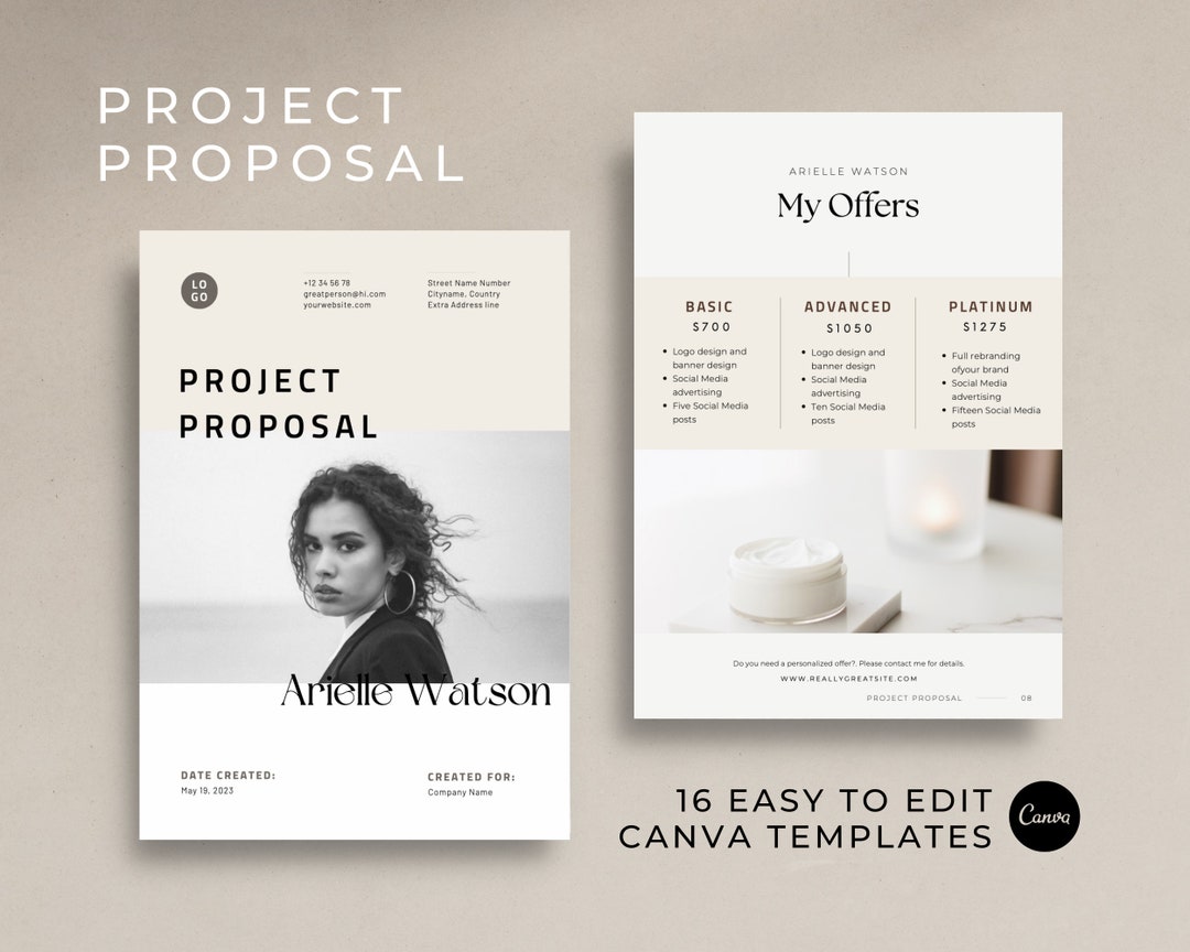 Project Proposal Template, Freelancer Proposal, Canva Template, Client ...