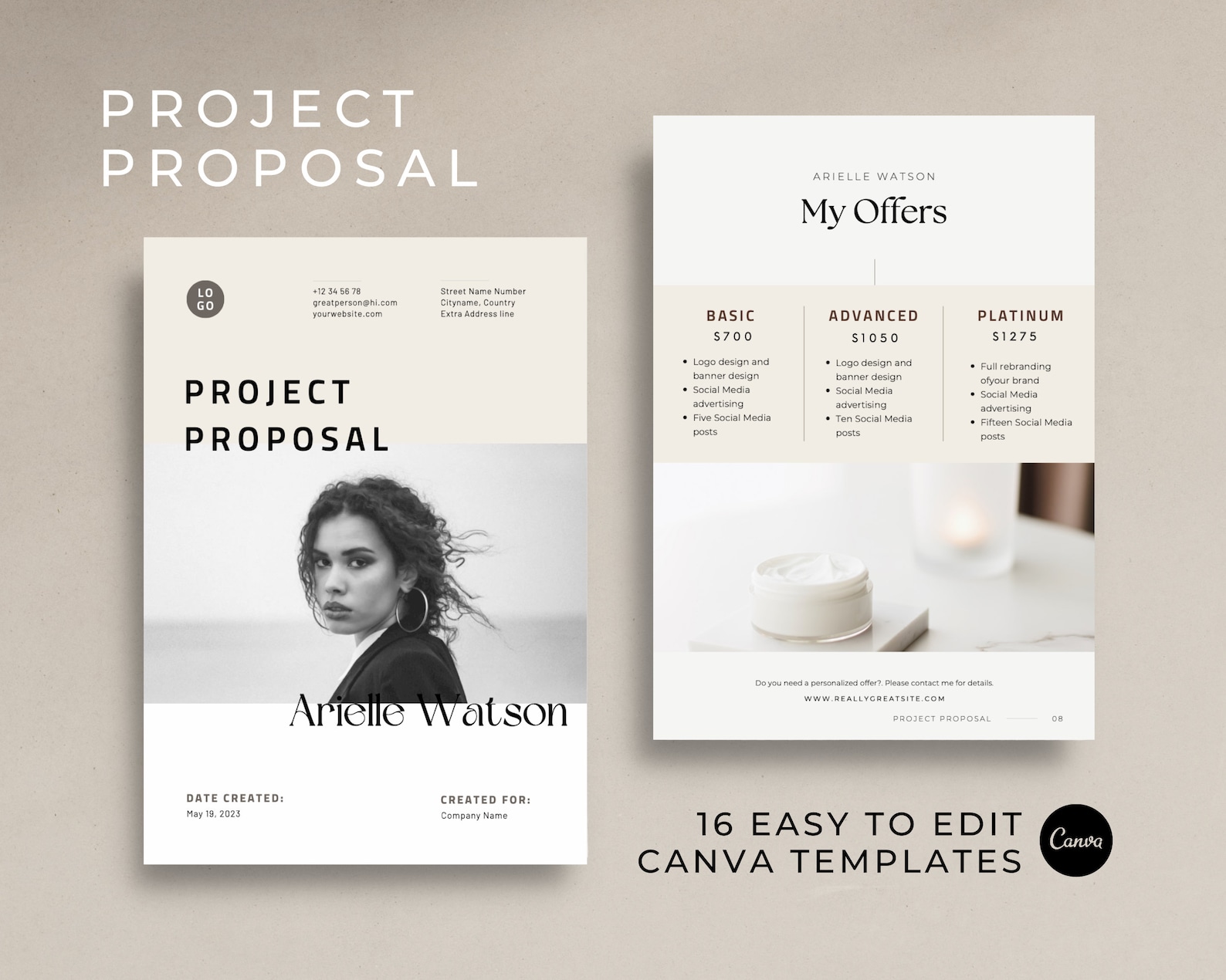 Project Proposal Template, Freelancer Proposal, Canva Template, Client ...