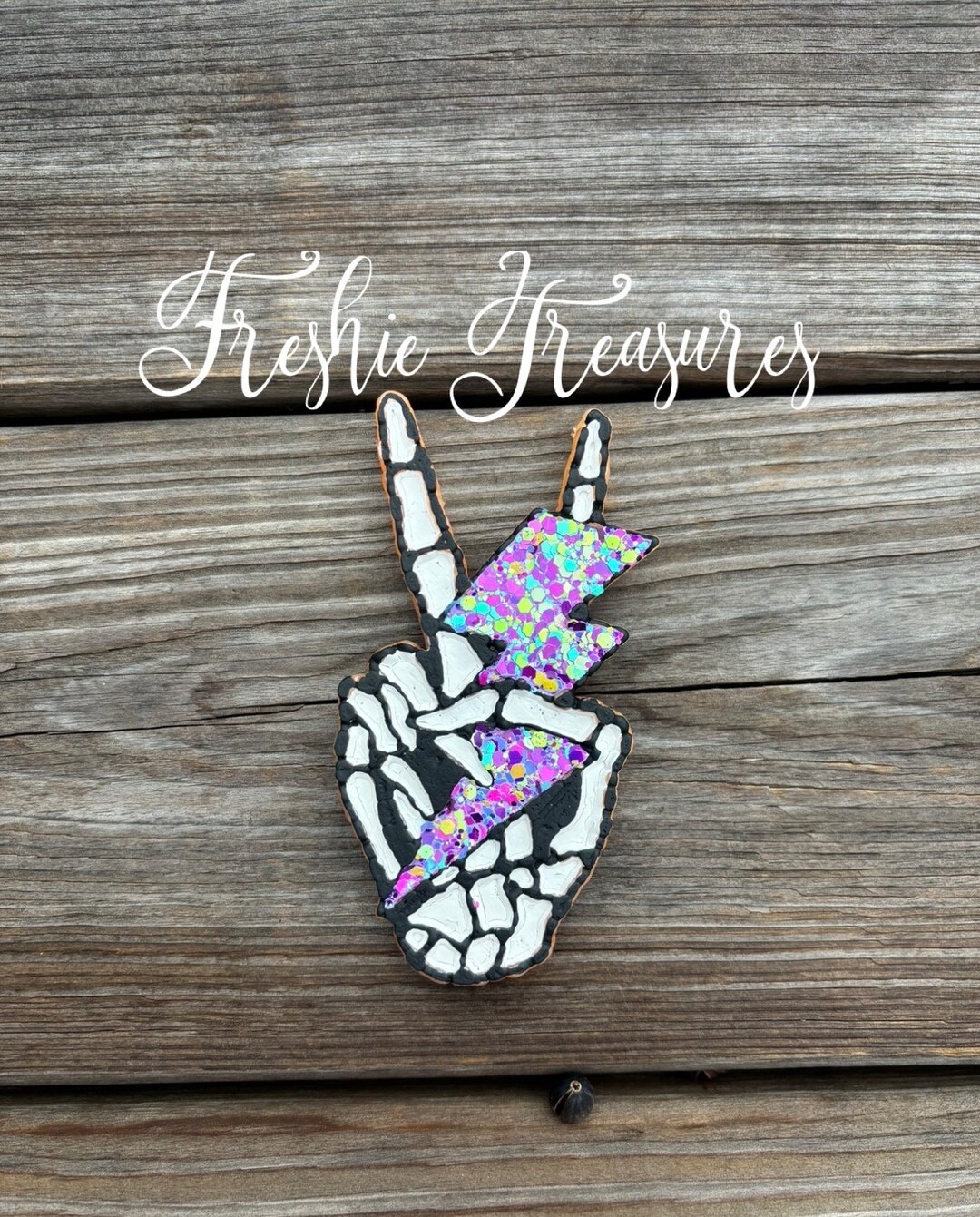 Skeleton Hand Lightning Bolt Freshie | Skeleton Freshie | Made to Order ...