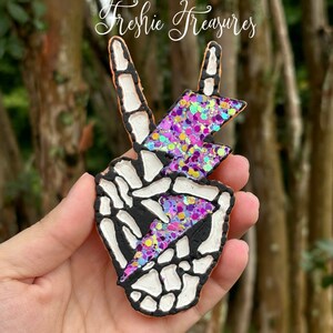 Skeleton Hand Lightning Bolt Freshie | Skeleton Freshie | Made to Order ...