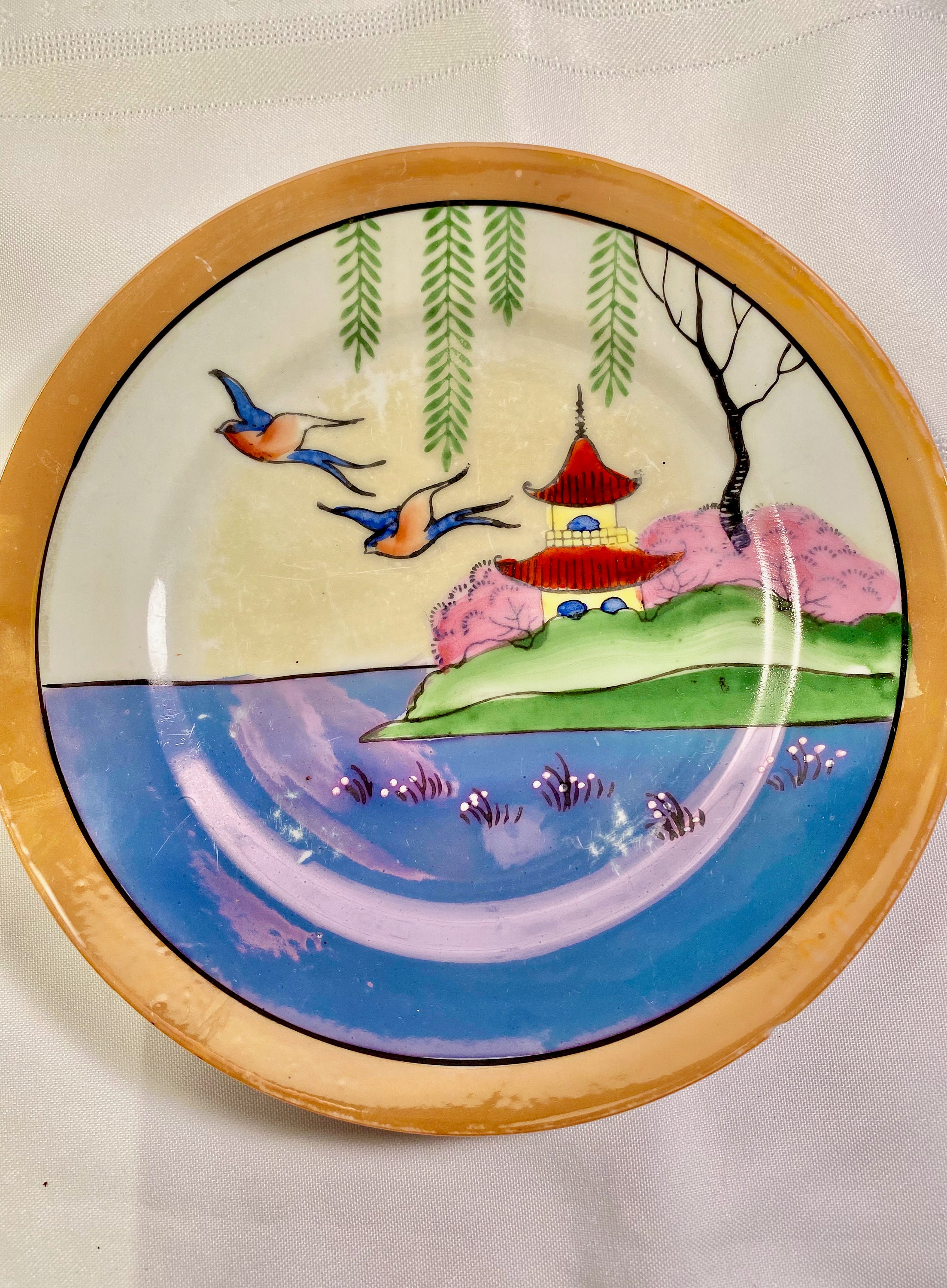 Vintage Hand Painted 1920's Japanese Plate Set, Lusterware, Made in ...