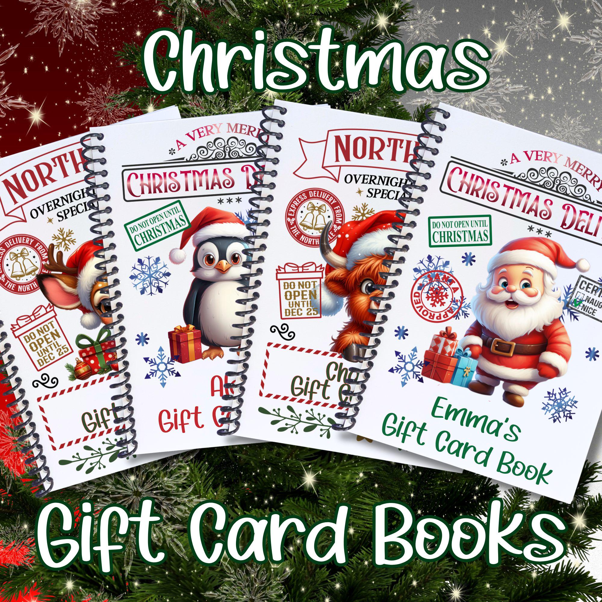 Personalized Christmas 5x7 Gift Card Book With Stickers and PVC Cover ...