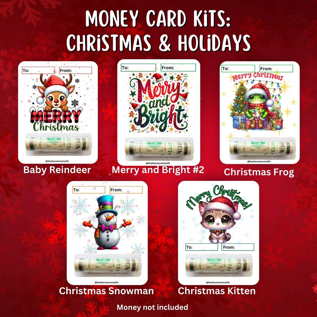 Christmas Holiday Money Card Kits - Etsy