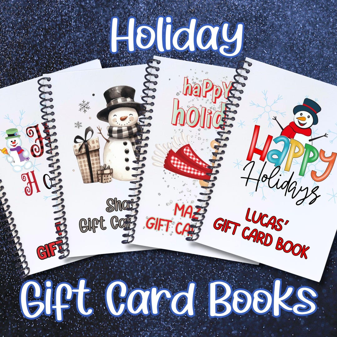Personalized Holiday 5x7 Gift Card Book With Stickers and PVC Cover ...