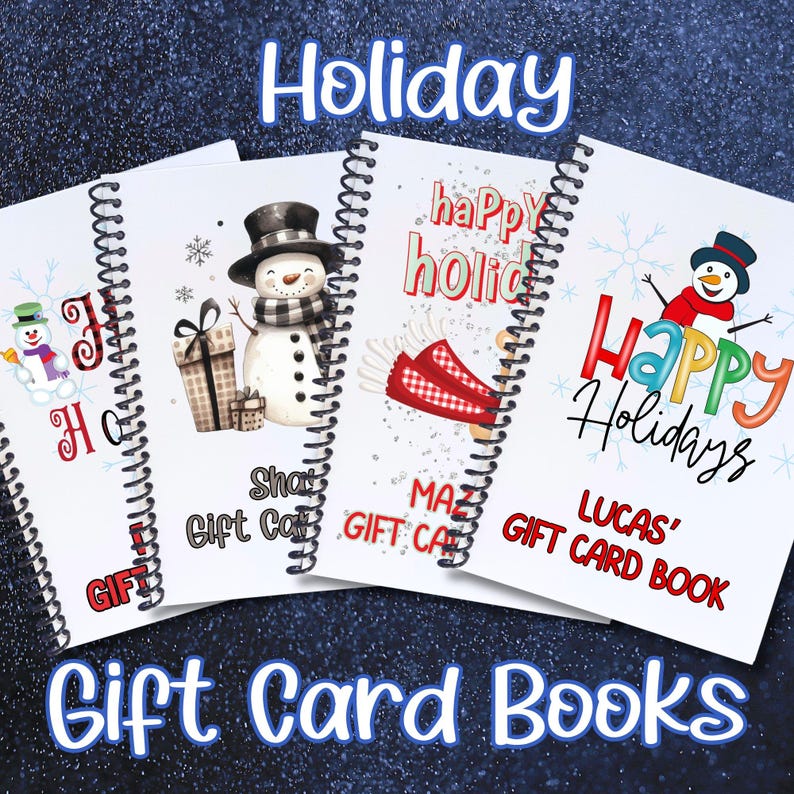 Personalized Holiday 5x7 Gift Card Book With Stickers and PVC Cover ...