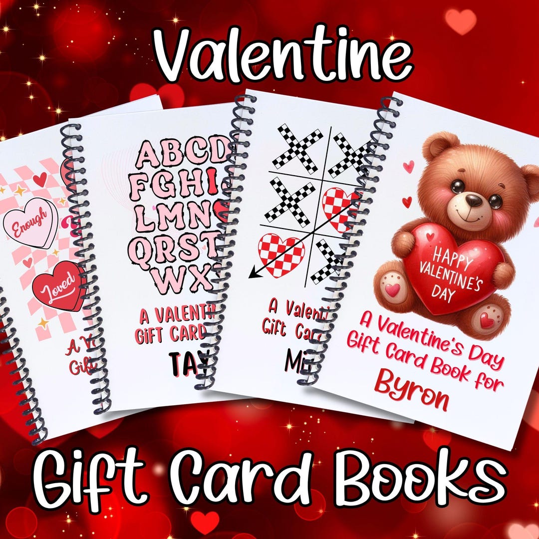 Personalized Valentine's Day 14 Page 5x7 Gift Card Book With Stickers ...
