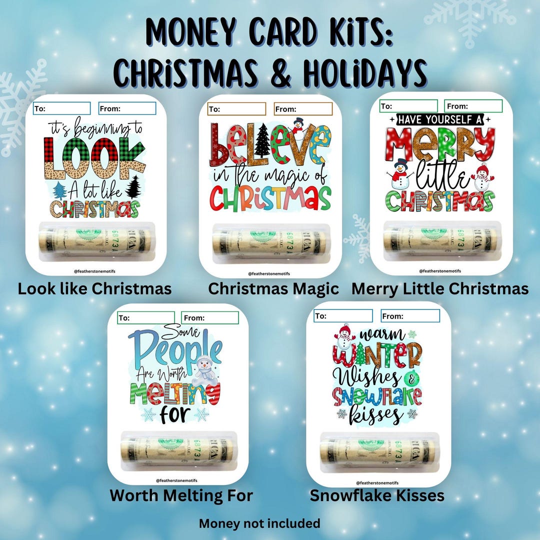 Christmas Holiday Money Card Kits - Etsy