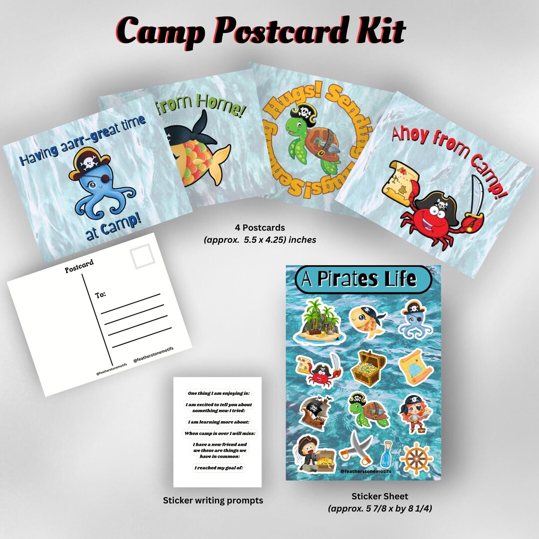 Camp Postcard Kit - Pirate's Life - Etsy