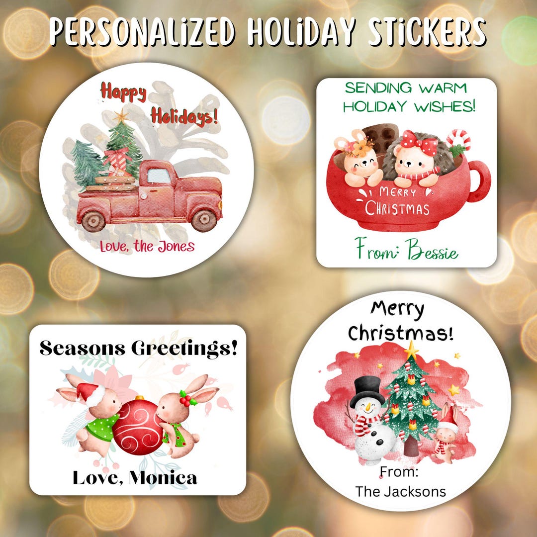 Personalized Holiday Stickers Elevate Your Packages and Cards With ...