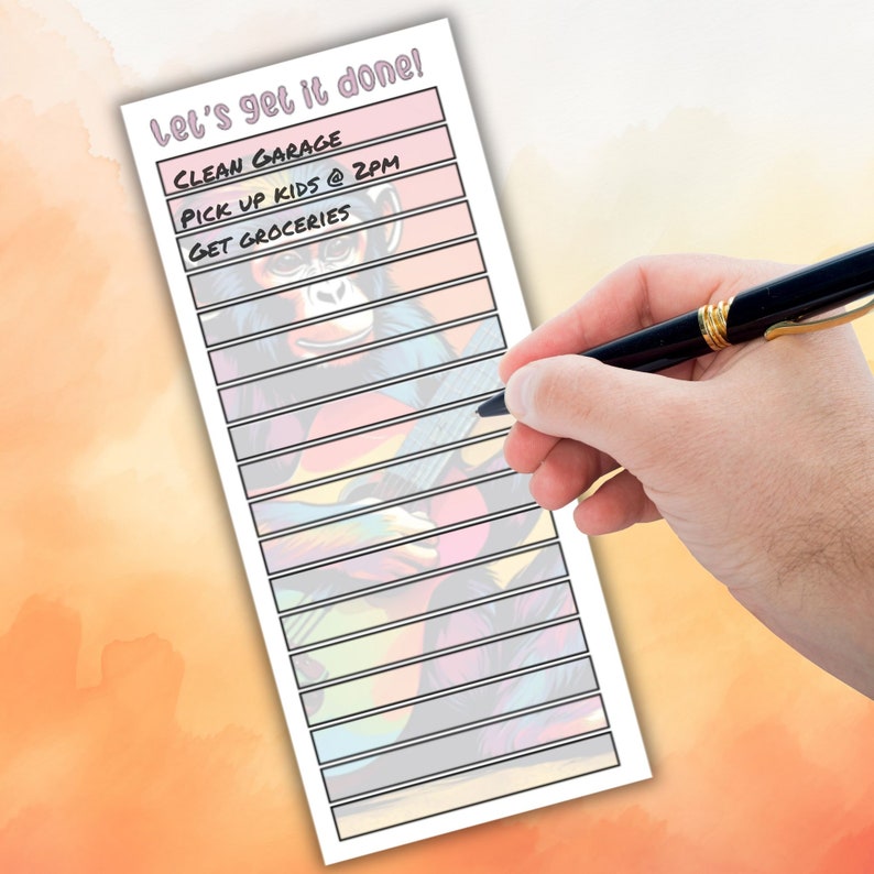 Monkey Playing a Guitar Notepads - Etsy