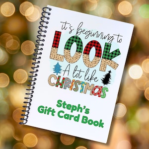 Personalized Christmas 5x7 Gift Card Book With Stickers and PVC Cover ...