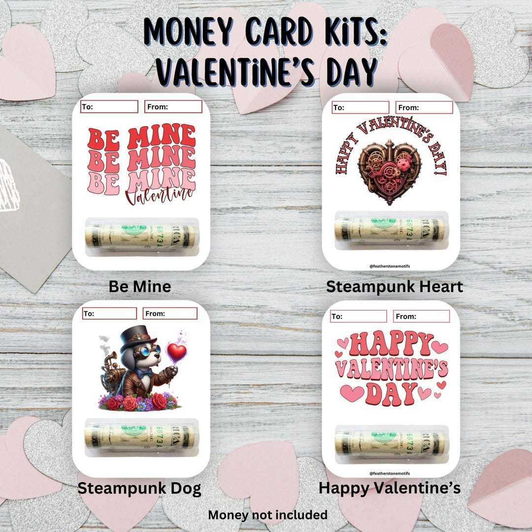 Valentine's Day Money Card Kits - Includes One Card Printed on 110 Lb ...