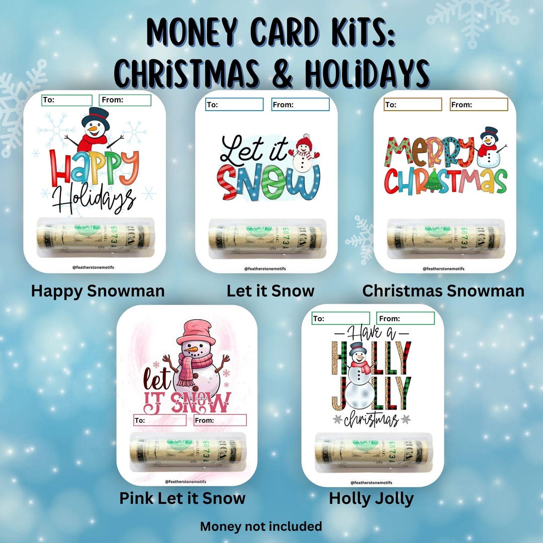 Christmas Holiday Money Card Kits - Etsy