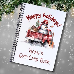 Personalized Christmas 5x7 Gift Card Book With Stickers and PVC Cover ...
