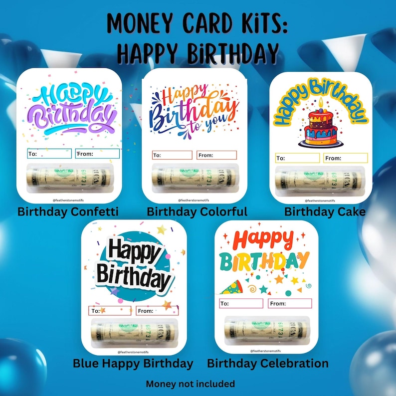 Happy Birthday Money Card Kits - Etsy