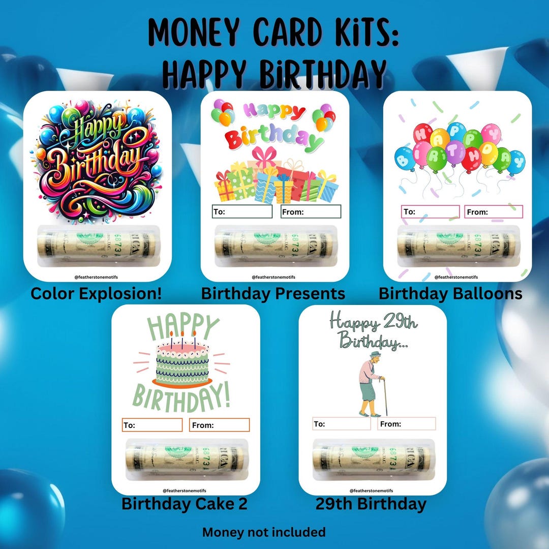 Happy Birthday Money Card Kits - Etsy