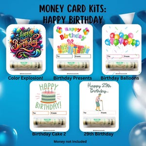 Happy Birthday Money Card Kits - Etsy
