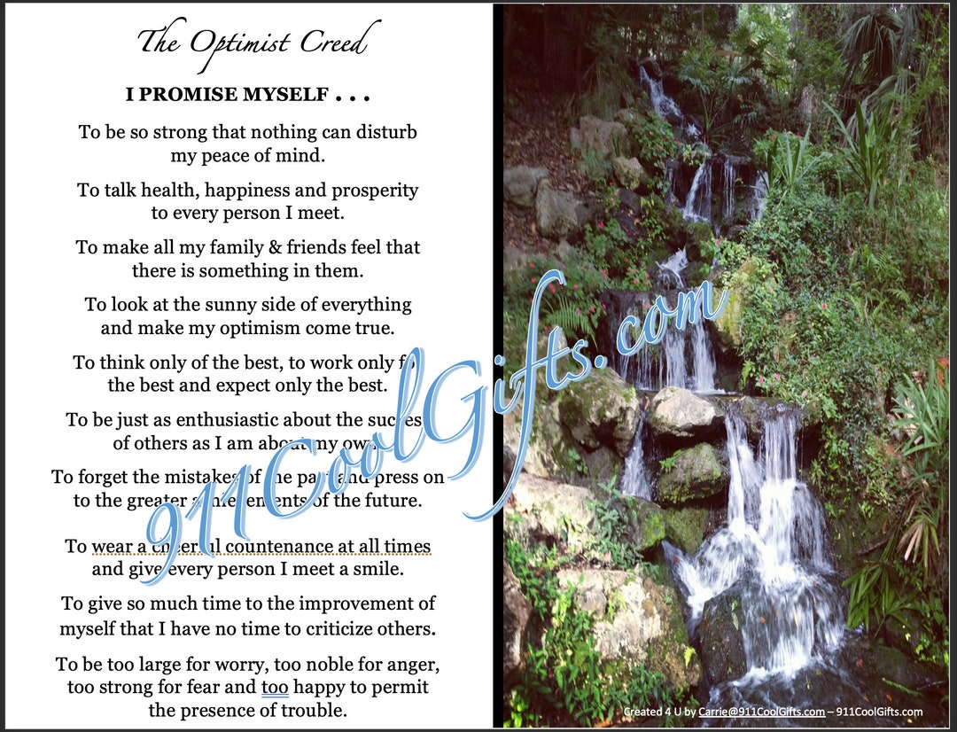 Optimist Creed - Etsy