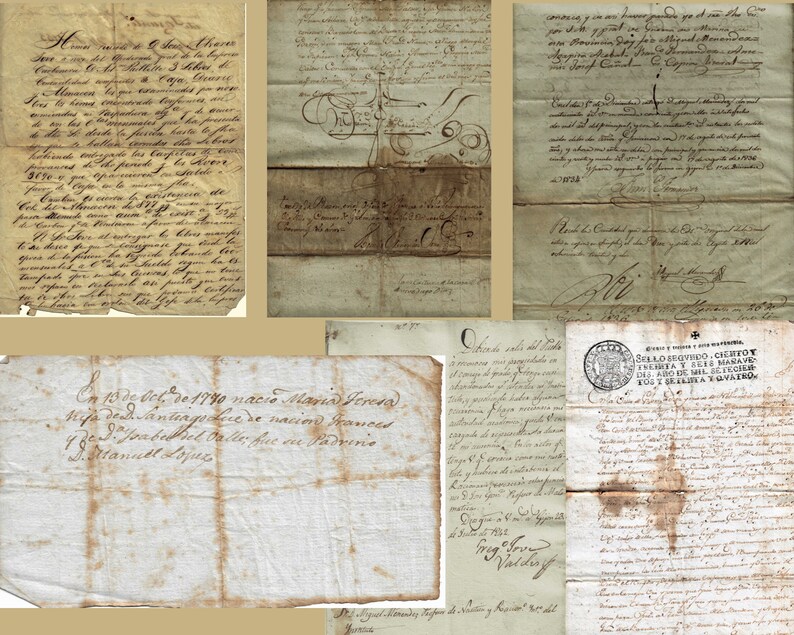 Printable Antique Spanish Documents Letters. Pack 2 - Etsy
